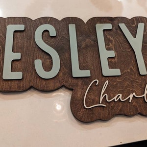 Stacked Name Sign Cutout / Nursery Name Sign / Baby Name Sign / Above ...