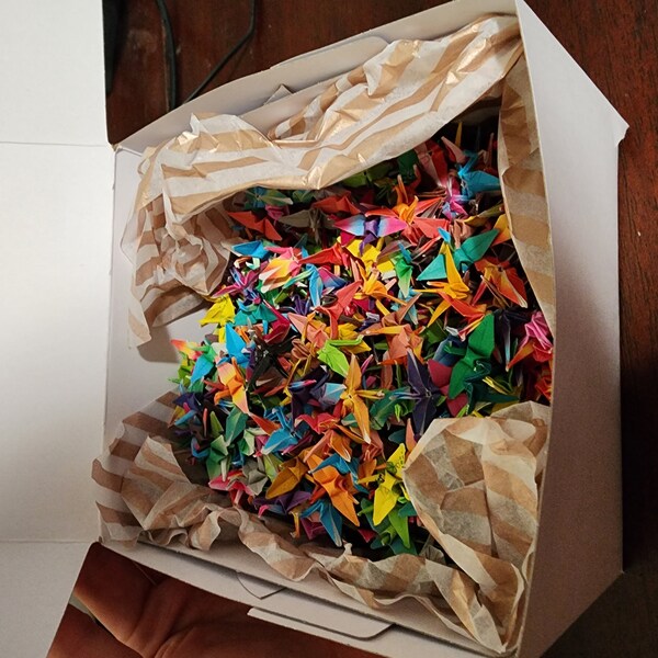 1000 Mini Origami Cranes With Japanese Patterns Great as Decoration or ...