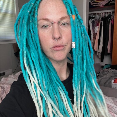 Blue Wool Dreadlocks Blue to White Ombre Dreads Dreadlock - Etsy