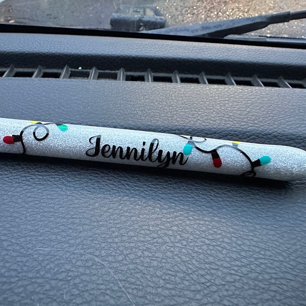Christmas Lights Pen Personalized Epoxy Glitter Black Ink Pen ...