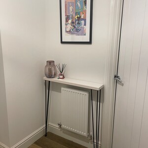 White Console Table, Hallway Table, Radiator Shelf, Rustic Hallway ...