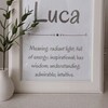 Lucas Baby Name Meaning Baby Names Nursery Sign Boy Names - Etsy Canada