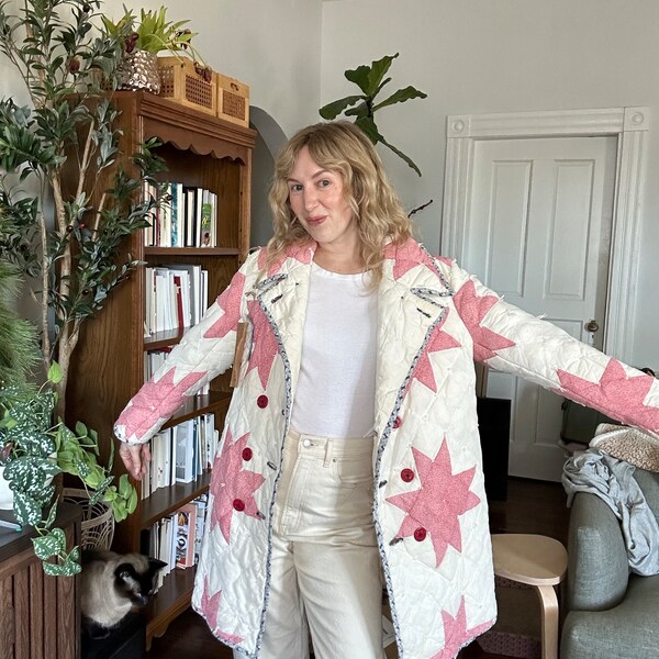 Vintage Patchwork Quilt Handmade Oversized Bog Coat Zero Waste - Etsy