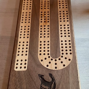 Premium Cribbage Board With Copper Resin Track Inlay Peg Storage Comes ...