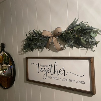 Eucalyptus Swag-greenery Swag-farmhouse Swag-eucalyptus Mix Swag Mantel ...