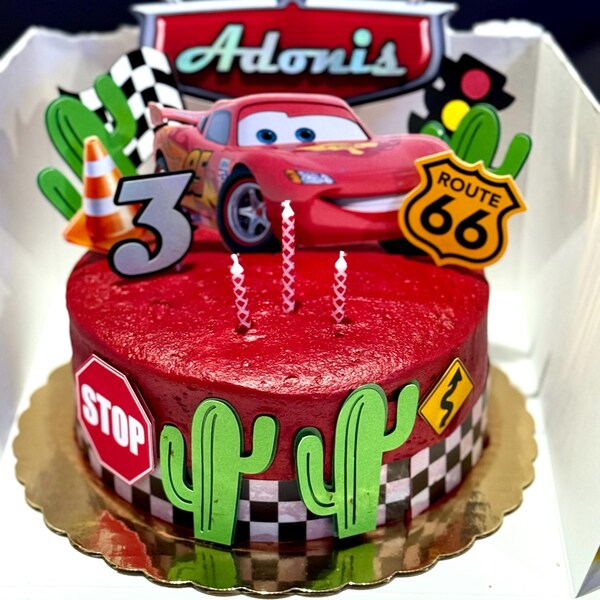 Cars Cake Topper, Custom Cake Topper, Personalized Cars Cake Topper ...