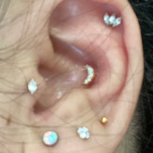 316L Cubic Crescent Piercing / Three Color Crescent Moon | Etsy