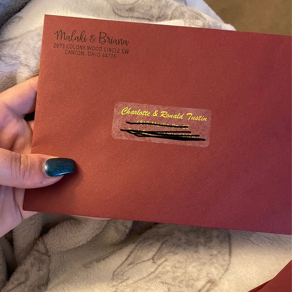 30 White Glossy Guest Address Labels, Wedding Guest Address Labels ...