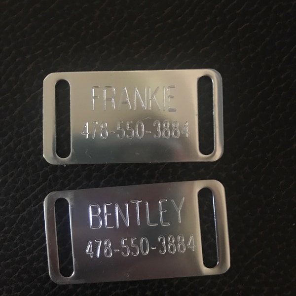 Slide on Noiseless Pet Dog Cat ID Tag Pet ENGRAVED, Silent Tags - Etsy