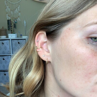 Snake Earring Conch Hoop 16g, Solid Gold Conch Earring, 16g Conch ...