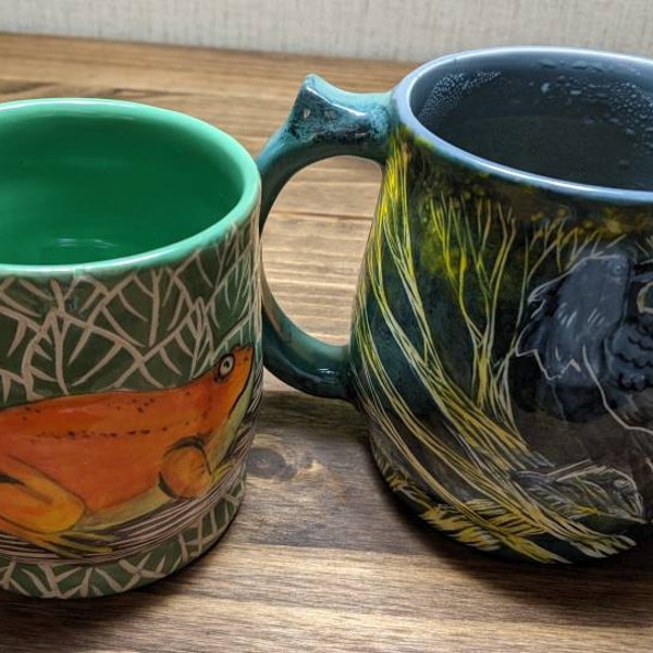 Pottery Mug 10 Oz 12oz 14 Oz With Manatee in Clouds - Etsy