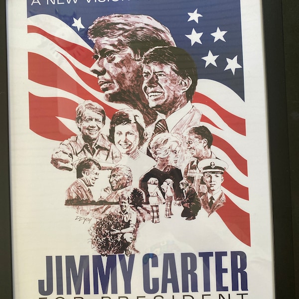 Framed Presidential Campaign Poster, Jimmy Carter, Democrat, 1976 - Etsy