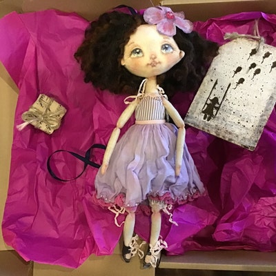 Rag Angel, Textile Doll, Personal Talisman With Wings and Dangling Legs ...