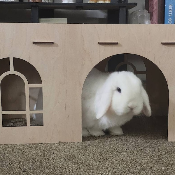 Wooden Rabbit House, Indoor Rabbit House, Rabbit Corner House, Cat ...