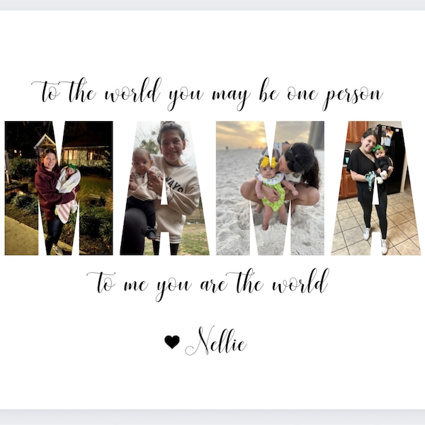 Mama Photo Collage, Mama Photo Frame, Personalized Mom Frame, Mother's ...