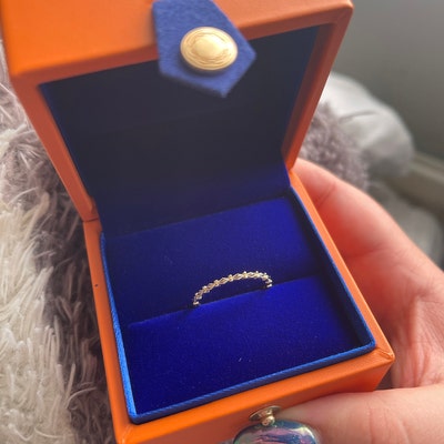 14k Solid Gold Evil Eye Ring, Dainty Protection Stackable Ring Women ...