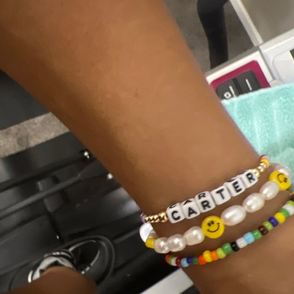Personalized Beaded Bracelet I Name Bracelet I Word Bracelet I Gifts ...