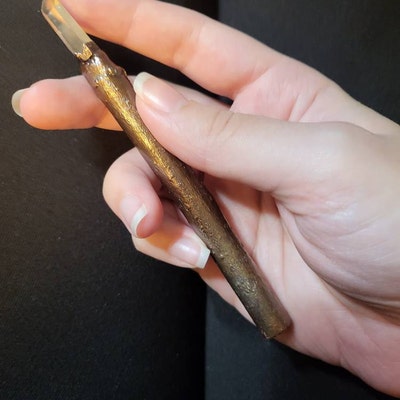 Mega Copper Quartz Crystal and Malachite Wand Magic Wand Wiccan Witch ...