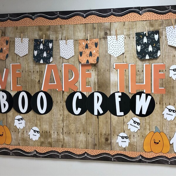 Halloween Boo Crew Bulletin Board Kit, Easy Holiday Classroom ...