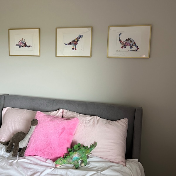 Pressed Flower Dinosaur Prints - Etsy