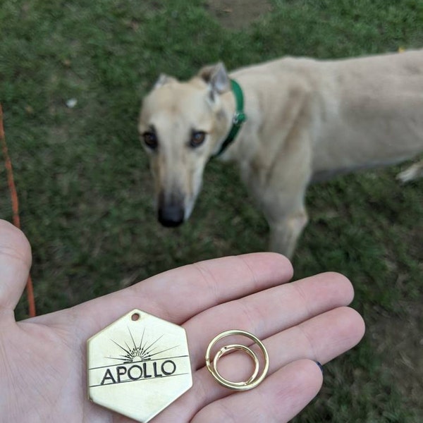 Sun Dog Tag, Pet ID Tag, Personalized Dog Tag, Custom Dog Tag, Sunset ...