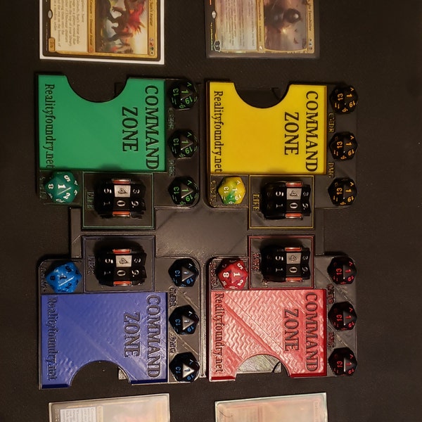 4 Player Commander Tray Set - Life Spinner Style - Custom Made - 3D ...
