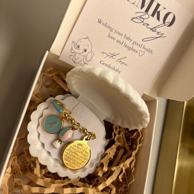 Personalized Italian Cornicello Gold Baby Pin Baby Brooch Baptism Pin ...