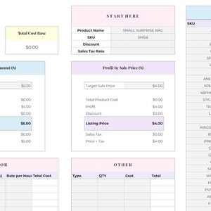 Recipe Cost and Pricing Calculator, Home Baker Business Cake Costing ...