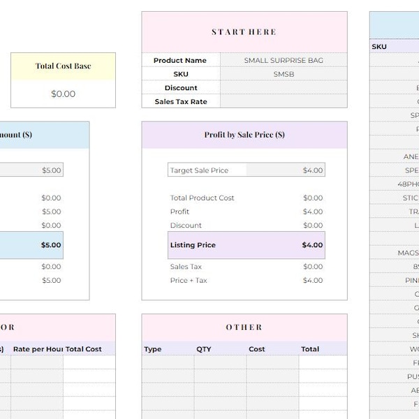 Recipe Cost and Pricing Calculator, Home Baker Business Cake Costing ...