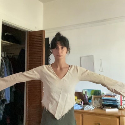 Natural Cotton Frayed Out Backless Women Top - Etsy