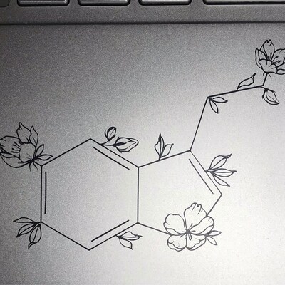 Floral Serotonin SVG, Flower Molecule Cut File, Molecular Structure DXF ...