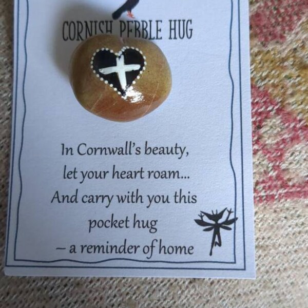 Pocket Pebble Hug With Poem and Hand Painted Heart on a Natural Beach ...
