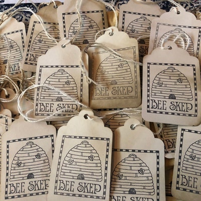 Primitive Hang Tag Crow With Star Rustic Gift Tag Set of 25 Pre Strung ...