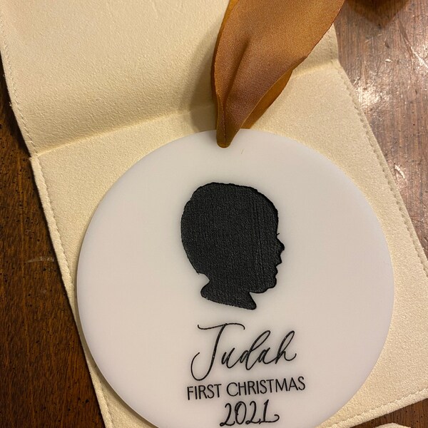 Custom Child Silhouette Christmas Ornament Acrylic Silhouette Ornament ...