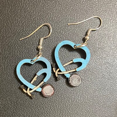Nurse Earrings SVG Nursing SVG Laser File Stethoscope Heart SVG Nurse ...