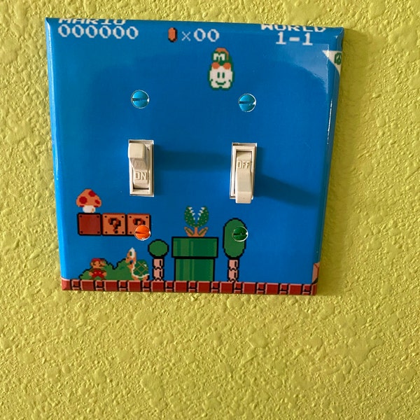 Classic Super Mario Bros. Themed Light Switch Cover, Outlet Cover - You ...