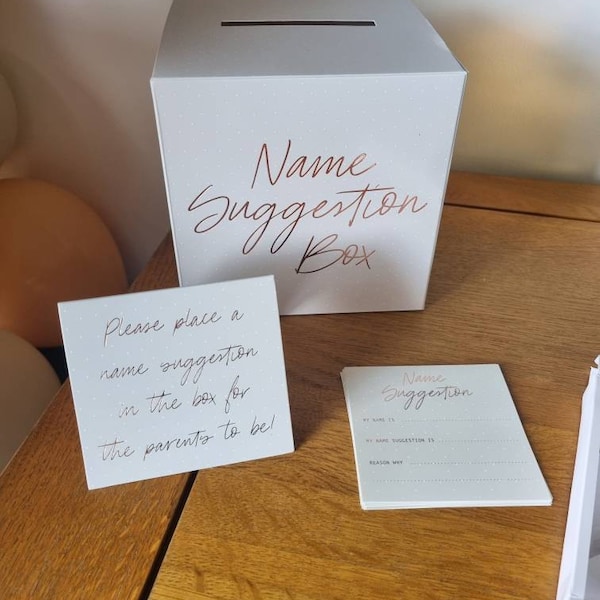 Baby Name Suggestion Box - Baby Shower Games - Baby Shower Keepsake ...