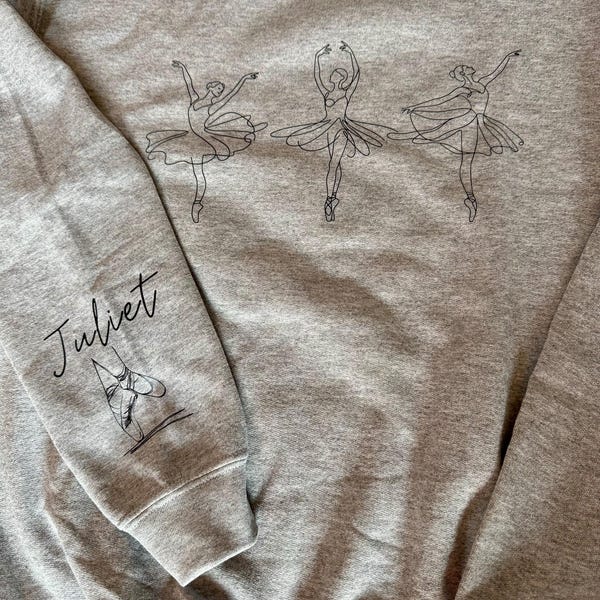 Personalized Name Ballet Sweatshirt, Custom Ballerina Sweater ...
