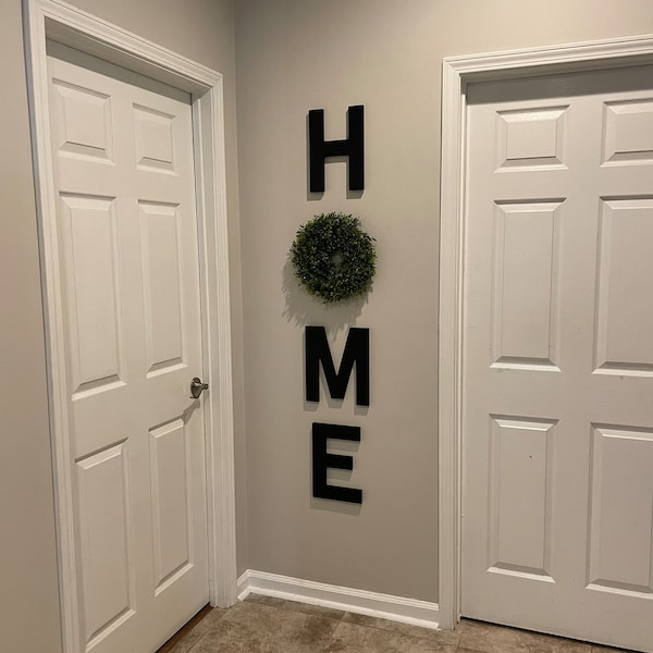 HOME Sign - Home Letters With Wreath - Farmhouse HOME Sign Wall Decor ...