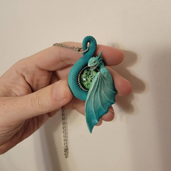 Fire Element Dragon Necklace, Fantasy Jewelry for Renaissance Faire ...