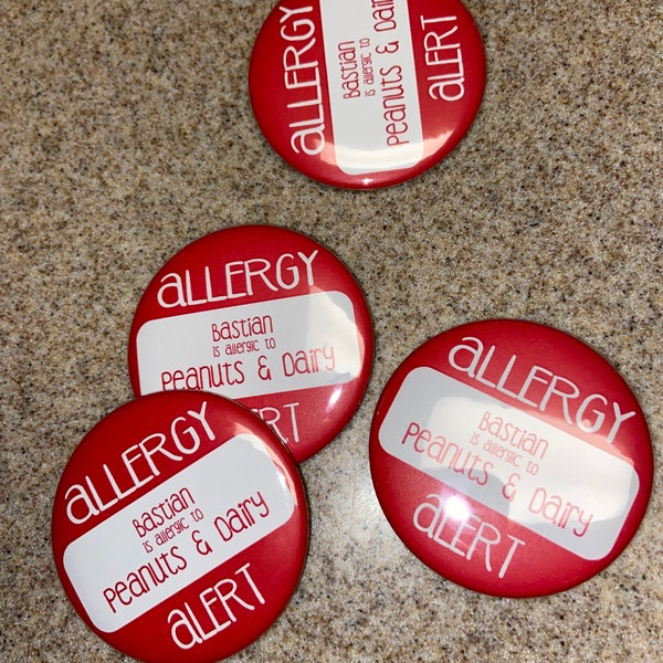 Allergy Pin, Safety ID, Allergy Alert, Allergy Patch, Allergy Button ...