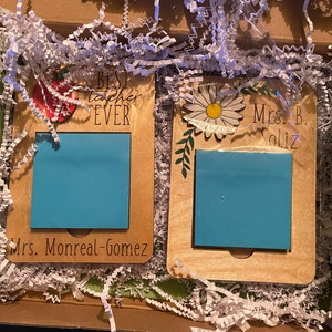Teacher Sticky Note Holder, Best Teacher Ever, Teacher of the Year, End ...