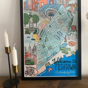 Map of Fishtown, Philadelphia, Philly Neighborhood Map, Philly Art, Map ...