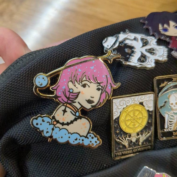March Witch Aquamarine Enamel Pin - Etsy