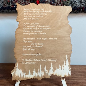 Wood Engraved Poem Custom Short Story or Poem With a Stand - Etsy
