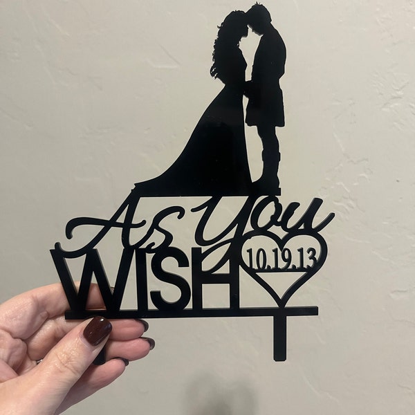 As You Wish With Date Heart Princess Bride Wedding Cake Topper - Etsy