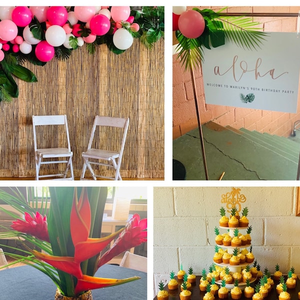 TROPICAL | ALOHA WELCOME Party Sign| Tropical Shower | Hawaiian Party ...