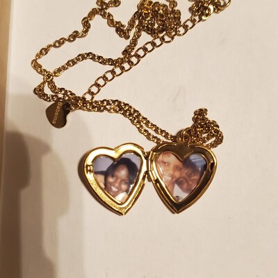 Heart Locket Necklace With Photo, Big Heart Locket, Vintage Locket ...