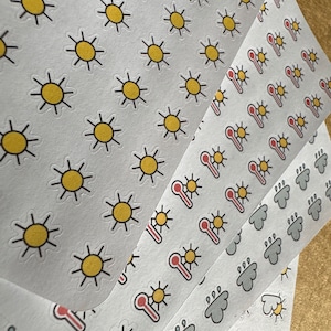 Weather Stickers Icons Colors or Black and White - Etsy