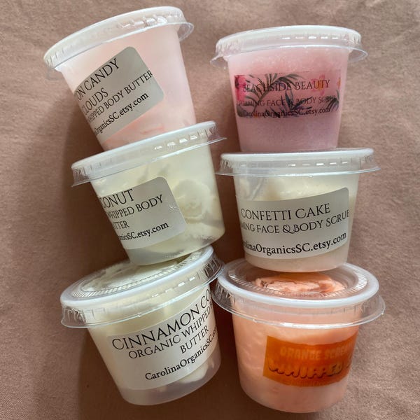 Natural Skin Care Sample Pack: Seven Different Scents, Whipped Butters ...